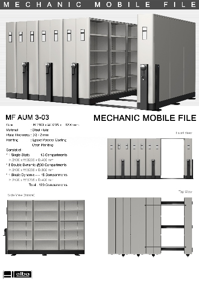 Jual Mobile File Alba Mekanik MF AUM 3-03 ( 120 Compartments ) Harga ...